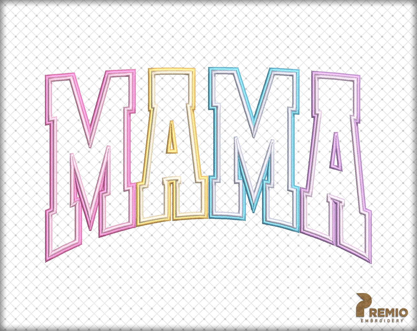 Mama Applique Embroidery Design, Curved Mama Hoop Embroidery Design ...