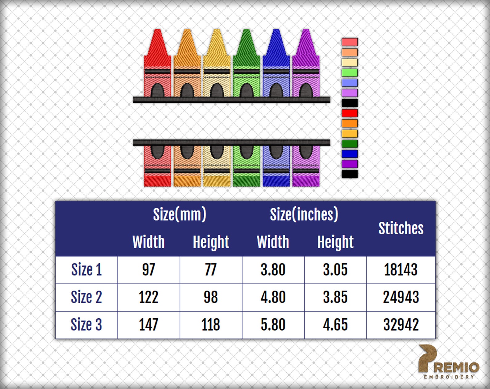 Crayons Embroidery Design Back to School Embroidery Design | Etsy