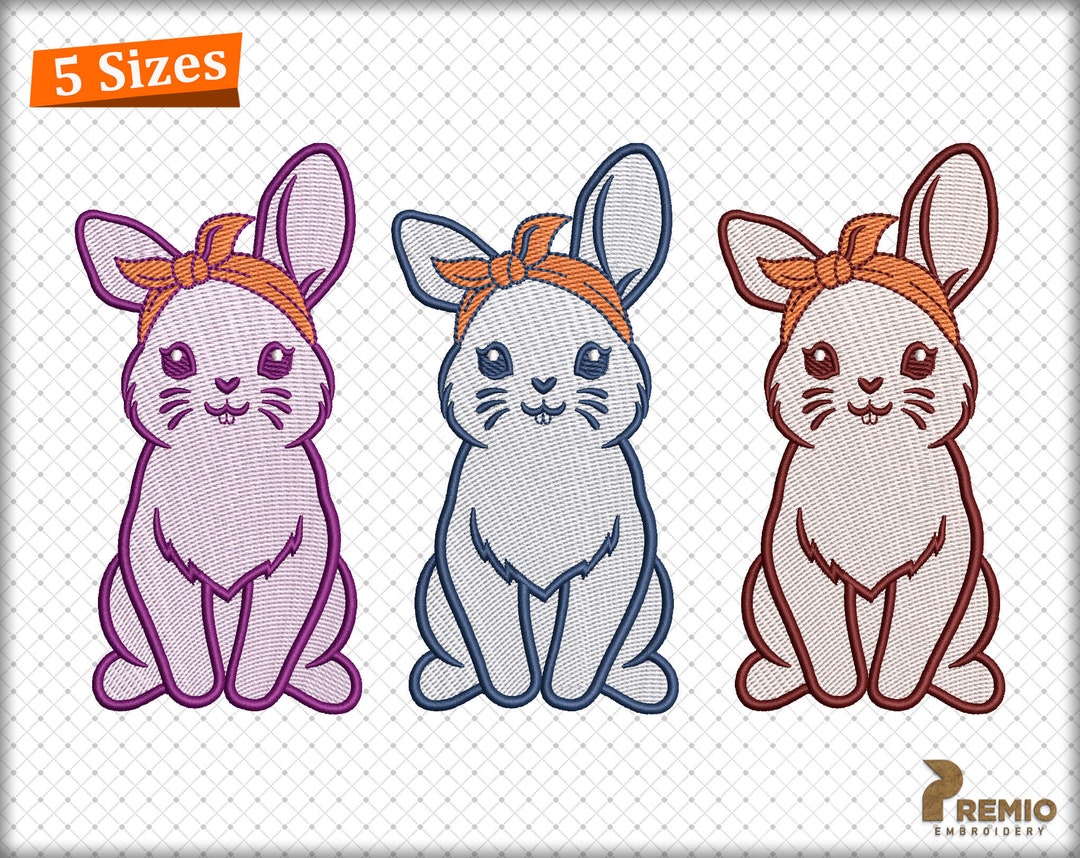 Bunny Embroidery Designs, Bunny Trio Embroidery Design, Easter Bunny ...