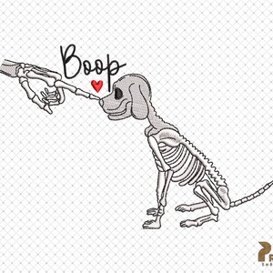 Funny Skeleton Dog Embroidery Design, Boop Dog Halloween Embroidery ...