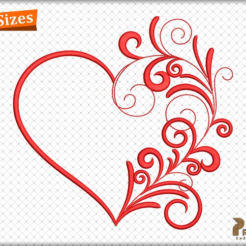 Heart Machine Embroidery Design File Embroidery Designs - Etsy