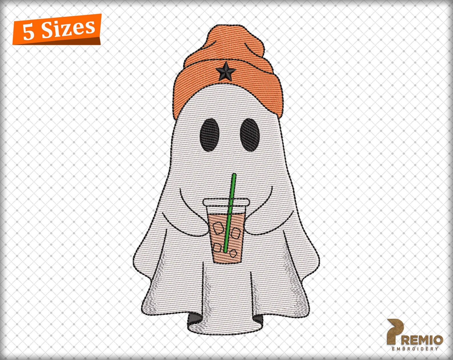 Ghost Coffee Embroidery Designs, Iced Coffee Halloween Machine ...