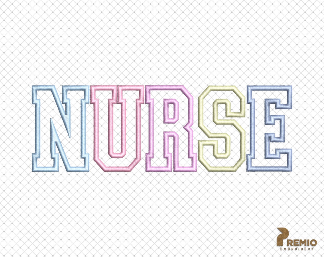 Nurse Applique Embroidery Design, Registered Nurse Embroidery Files ...