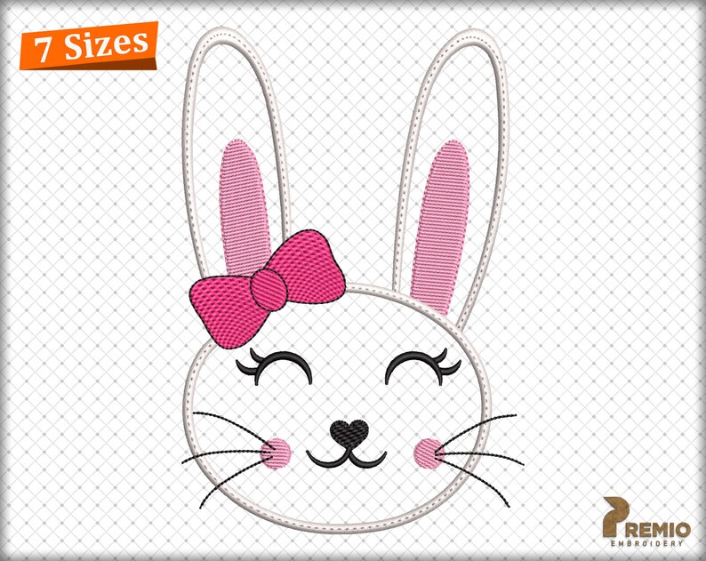 Bunny Applique Machine Embroidery Design Bunny Embroidery - Etsy