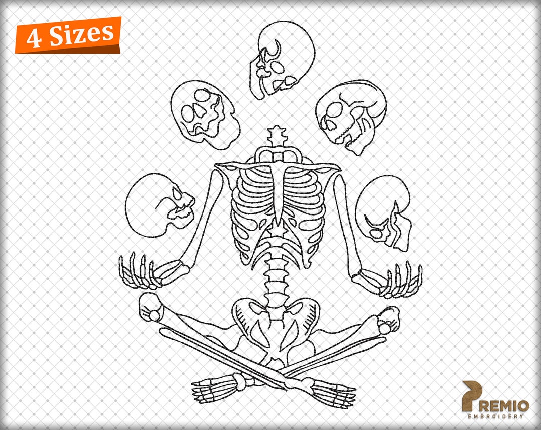 Halloween Embroidery Design, Skeleton Love Embroidery Designs, Horror ...