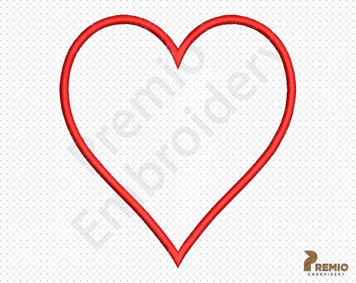 Heart Applique Design Heart Embroidery Design Heart Applique - Etsy