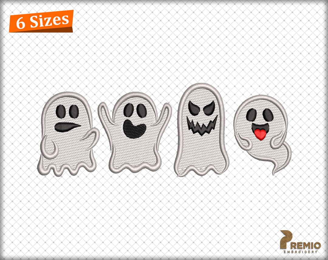 Ghost Embroidery Design, Embroidery Ghost Machine Design, Trendy ...