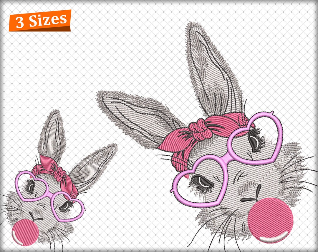 Bunny Machine Embroidery Designs, Embroidery Easter Files, Easter Bunny ...