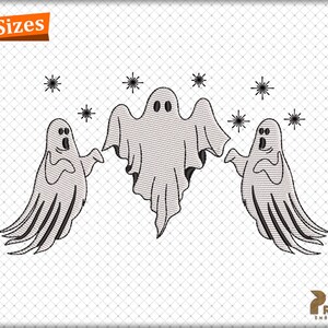 Cute Ghost Halloween Embroidery Designs, Spooky Flying Ghost Embroidery ...