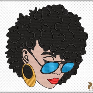 Afro Woman Machine Embroidery Design, Black Girl African Embroidery ...