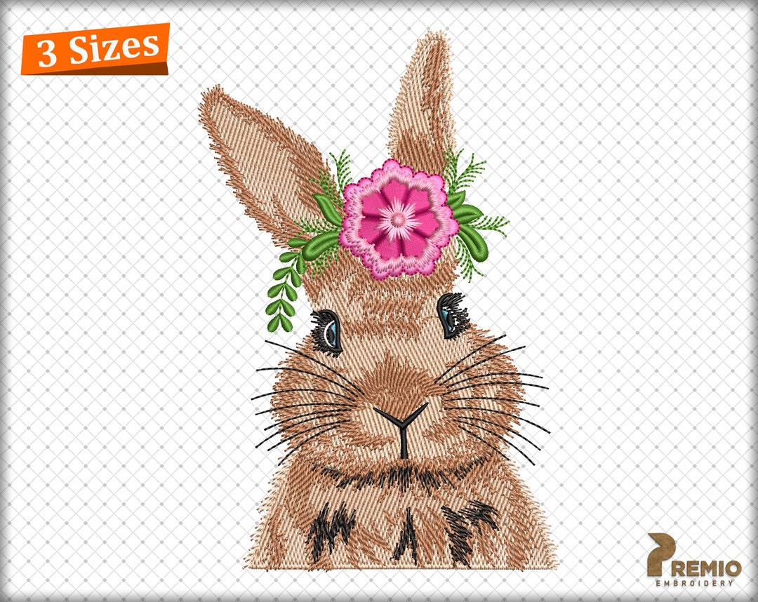 Cute Bunny Rabbit Embroidery Design, Easter Bunny Embroidery Design ...