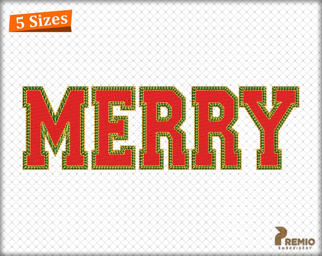 Merry Embroidery Designs, Embroidered Merry Designs for Machine, Merry ...