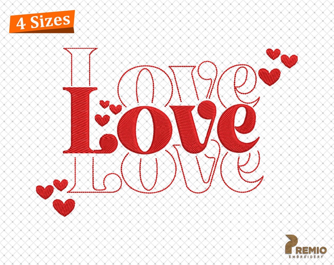 Love Embroidery Designs, Love Heart Machine Embroidery Design Files ...