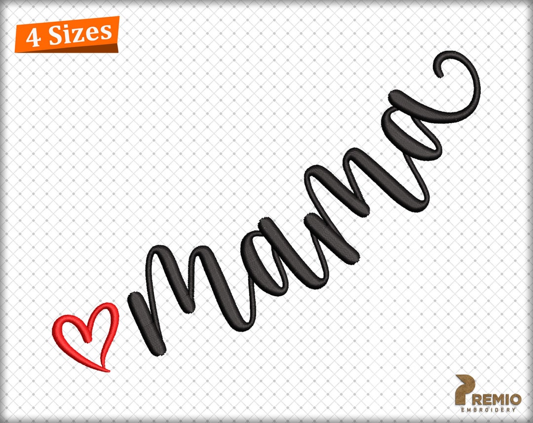 Mama Embroidery Design, Curved Mama Embroidery Files, Mama Embroidered ...