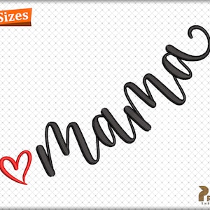 Mama Embroidery Design, Curved Mama Embroidery Files, Mama Embroidered ...