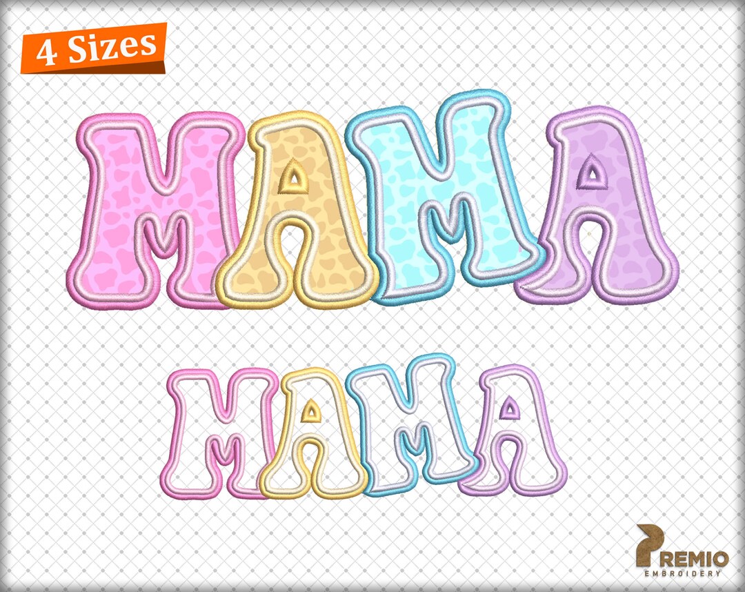 Mama Applique Embroidery Design, Floral Mama Embroidery Design, MOM ...