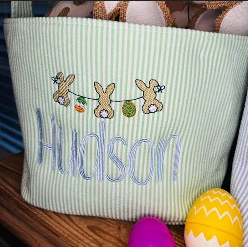 Festive Easter Bunny Tails With Eggs Embroidery Designs, Easter Egg ...