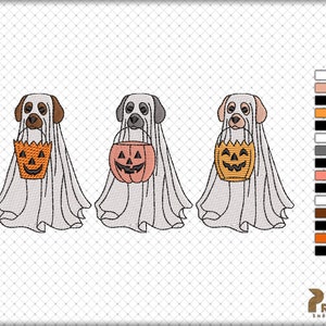 Spooky Dog Ghost Embroidery Design, Halloween Dog Embroidery Design ...