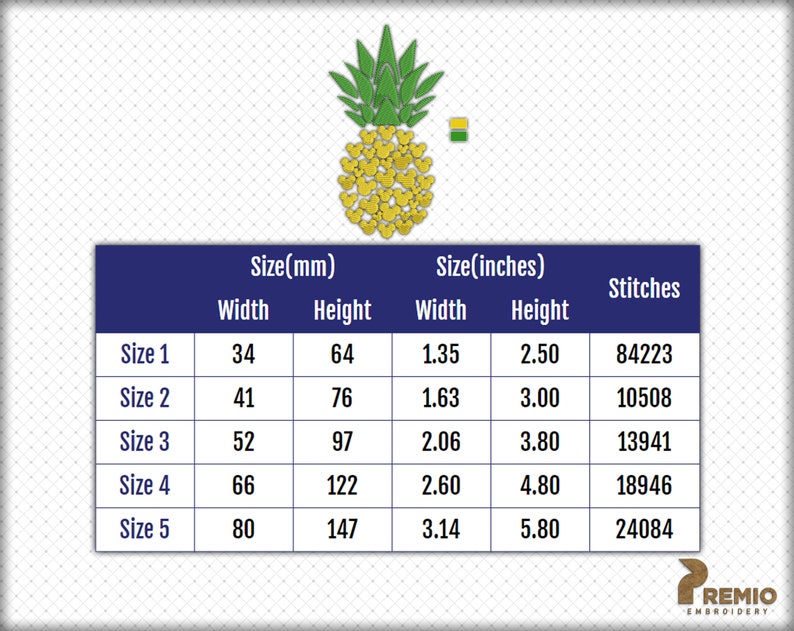 Pineapple Embroidery Design Summer Embroidery Designs Fruit - Etsy