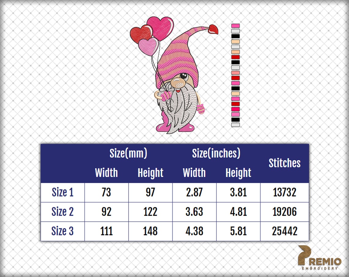 Valentines Day Gnome Machine Embroidery Design Valentine Day - Etsy