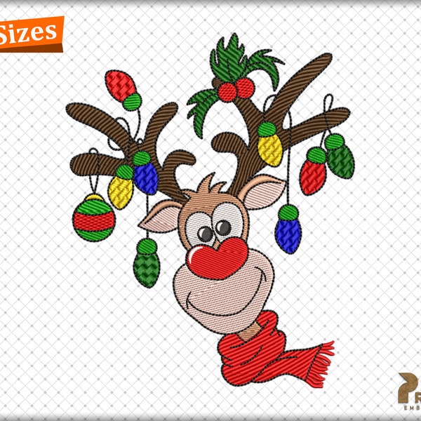 Reindeer Embroidery - Etsy