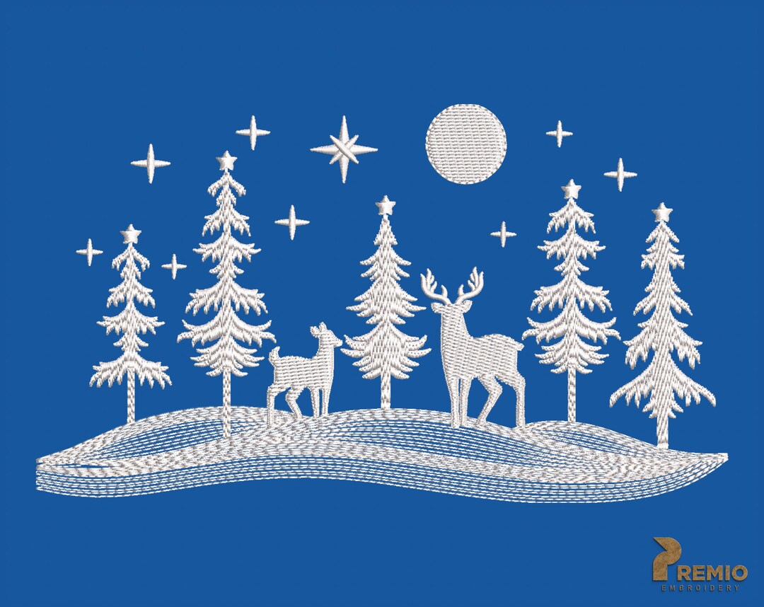 Winter Landscape Designs, Vintage Christmas Machine Embroidery Designs ...