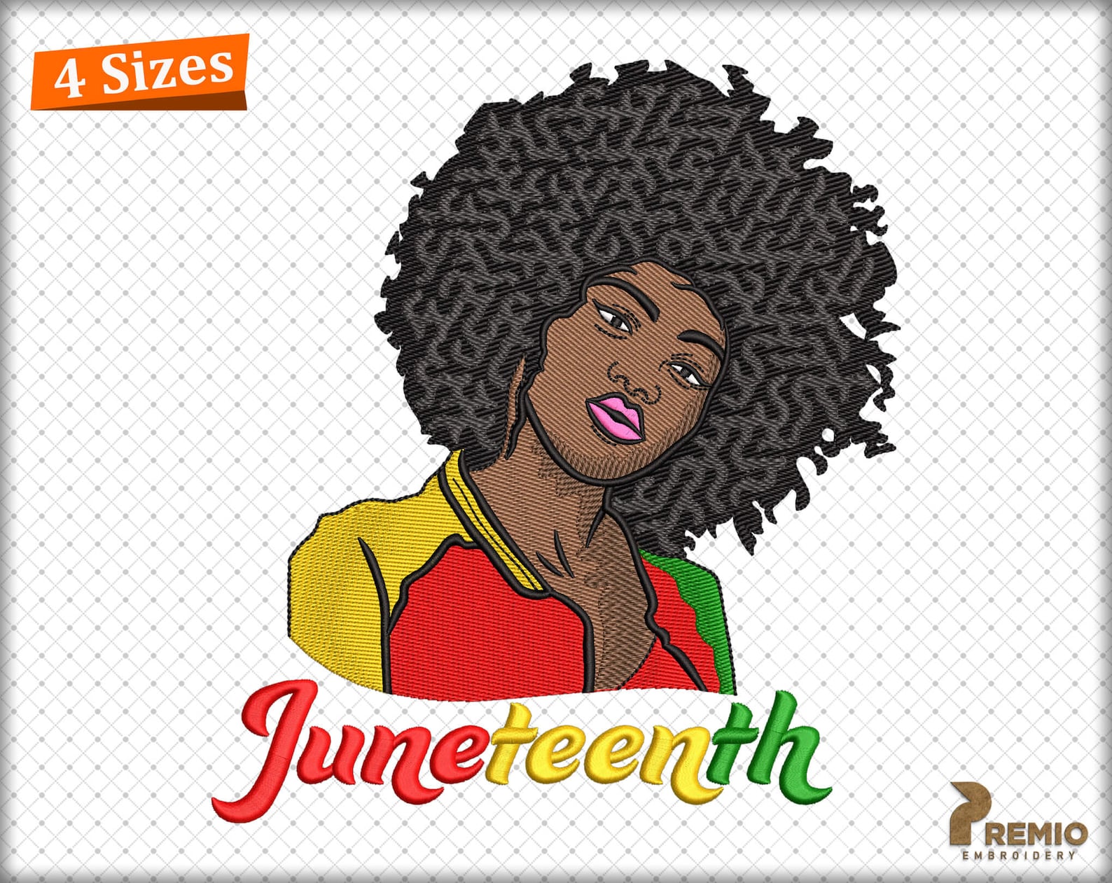 Juneteenth Embroidery Designs, Juneteenth 1865, Afro Woman Machine ...