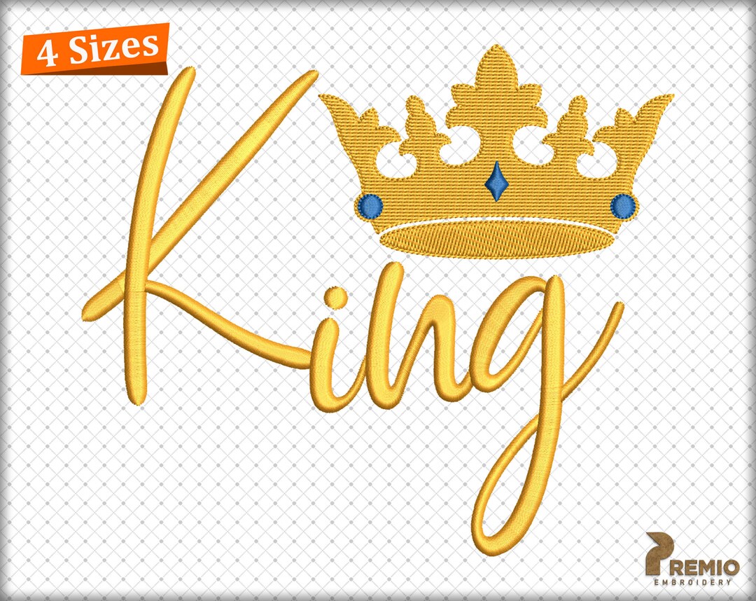 King Crown Embroidery Design, King With Crown Embroidery Pattern File ...