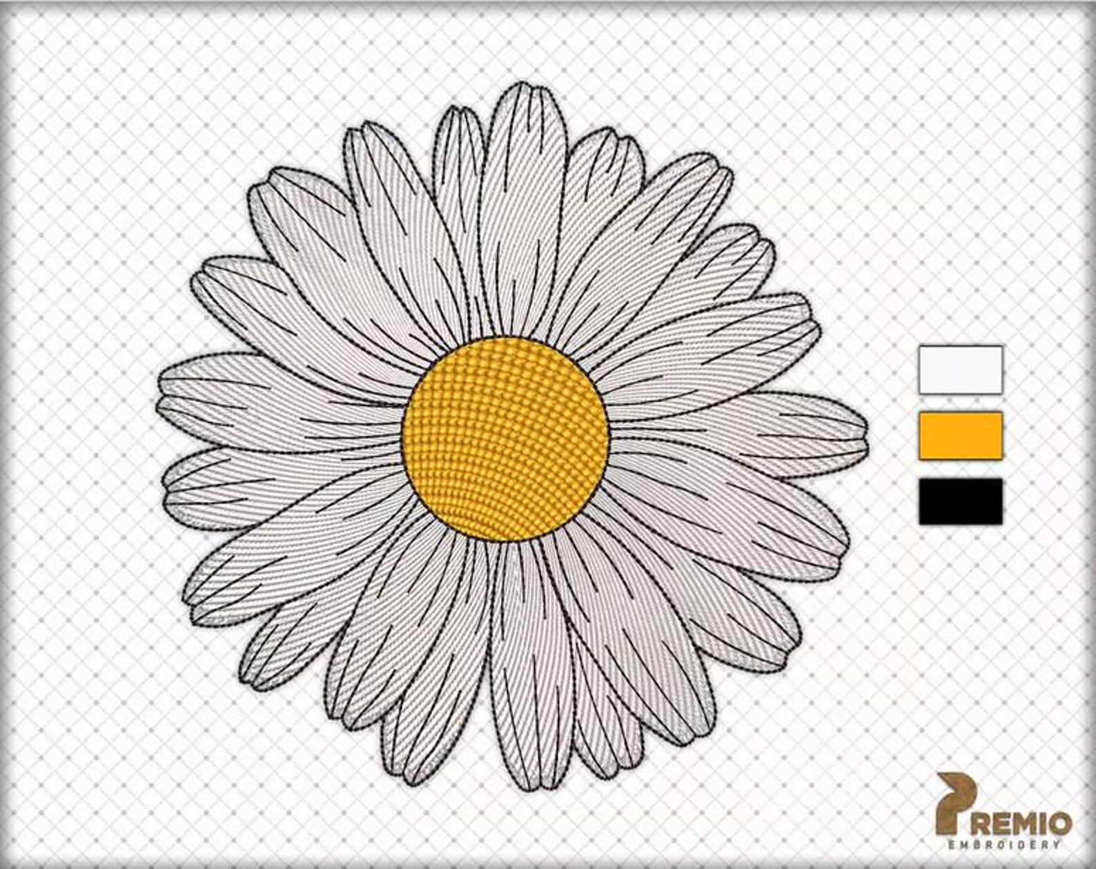 Daisy Monogram Embroidery Design, Daisy Flower Machine Embroidery ...