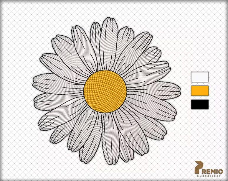 Daisy Monogram Embroidery Design, Daisy Flower Machine Embroidery ...