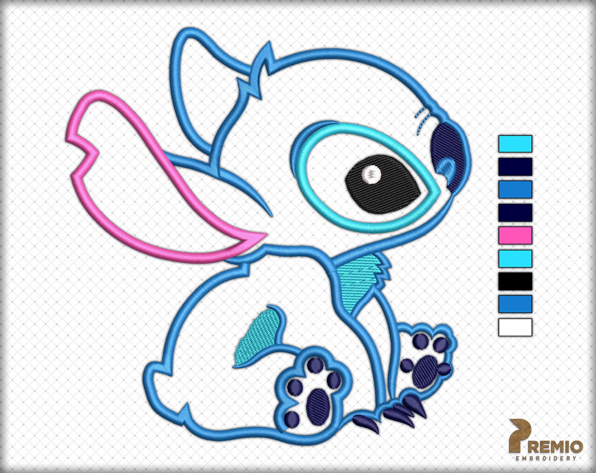 Stitch Applique Embroidery Design Lilo Applique Designs | Etsy