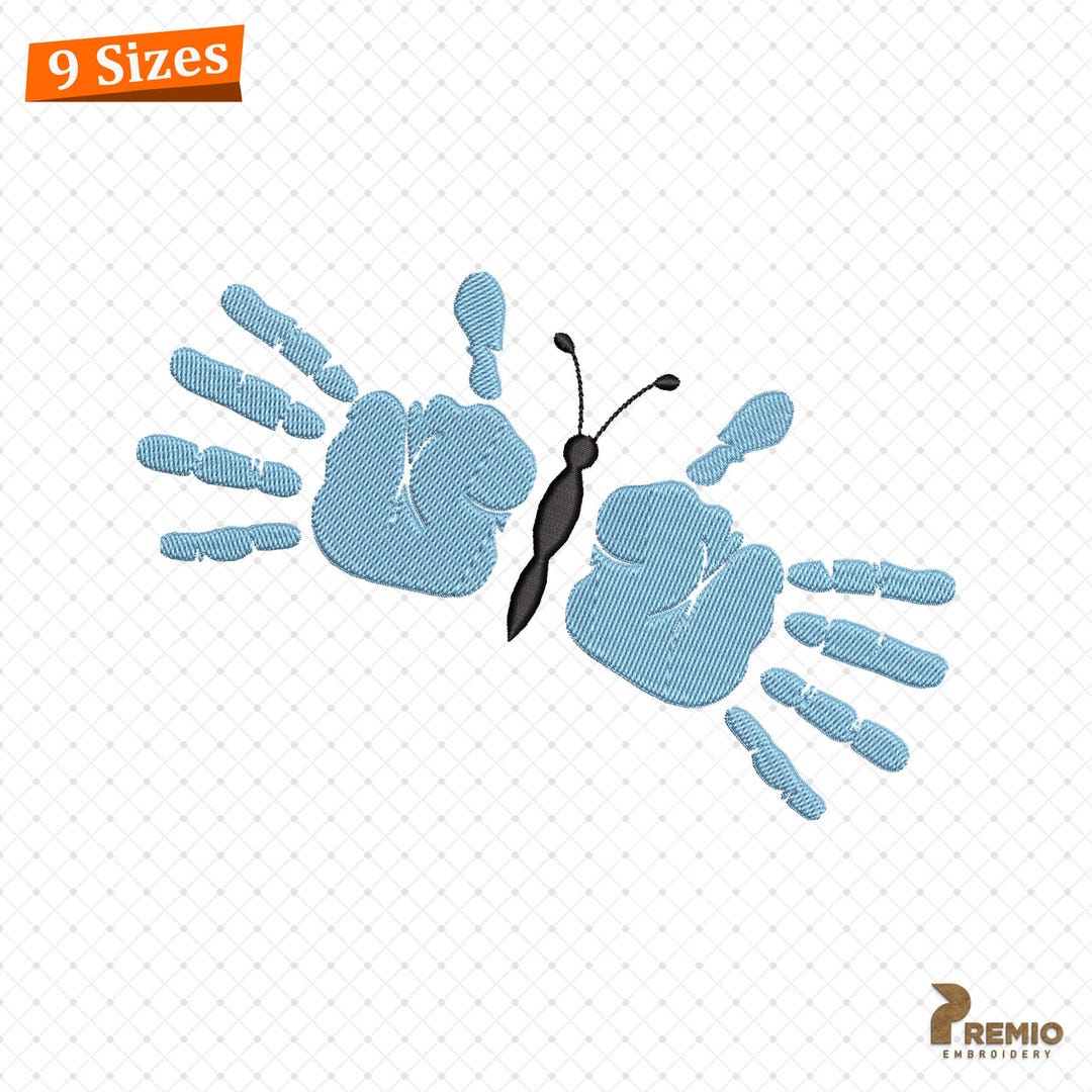 Butterfly Handprint Embroidery Designs, Father's Day Handprint ...