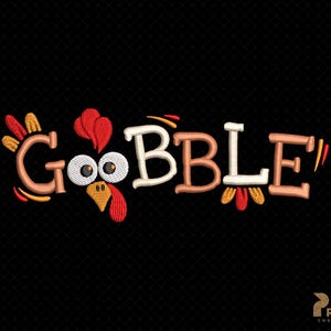 Gobble Embroidery Design, Gobble Till You Wobble Embroidery Files ...
