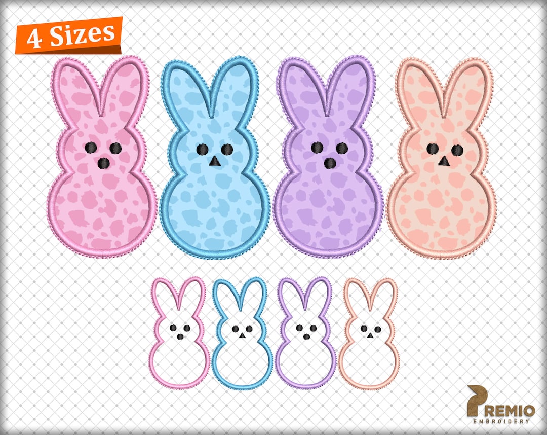 Peeps Easter Machine Embroidery Design File, Happy Easter Peeps ...
