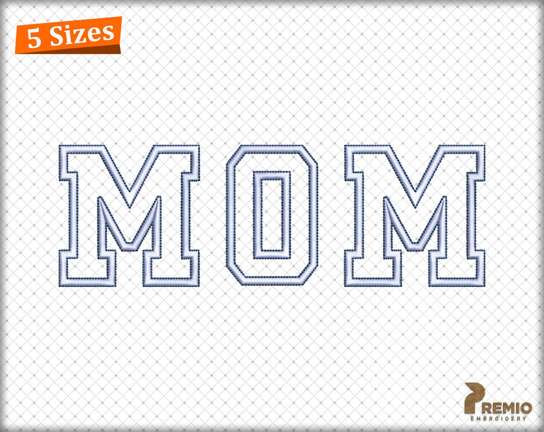 Mom Applique Embroidery Design, Curved Mama Machine Embroidery Design ...