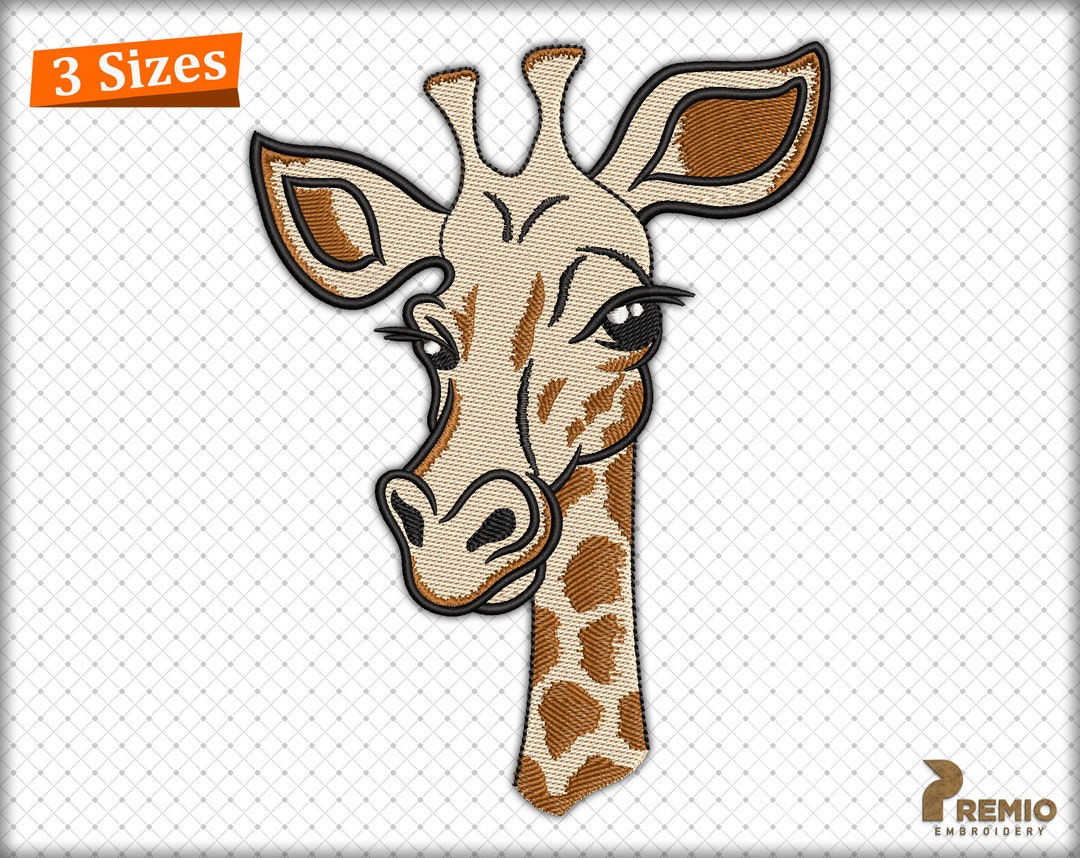 Giraffe Embroidery Design, Safari Animal Giraffe Embroidery Design ...