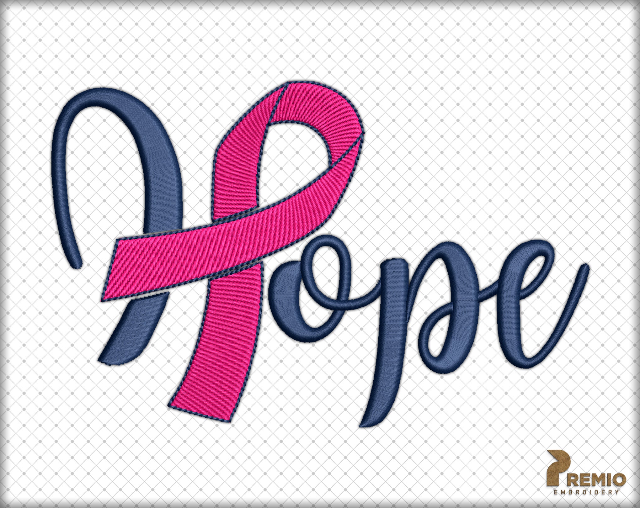 Hope Pink Ribbon Machine Embroidery File Awareness Embroidery - Etsy