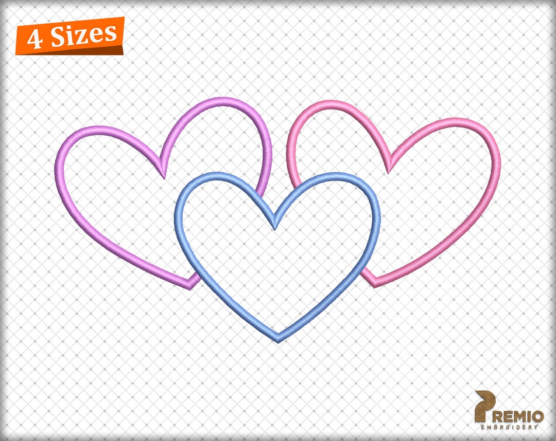 Heart Applique Design, Heart Embroidery Design, Heart Applique ...