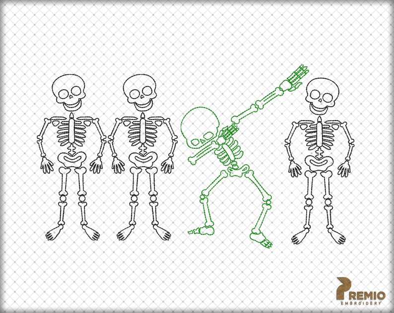 Dancing Skeleton Embroidery Design Halloween Embroidery - Etsy