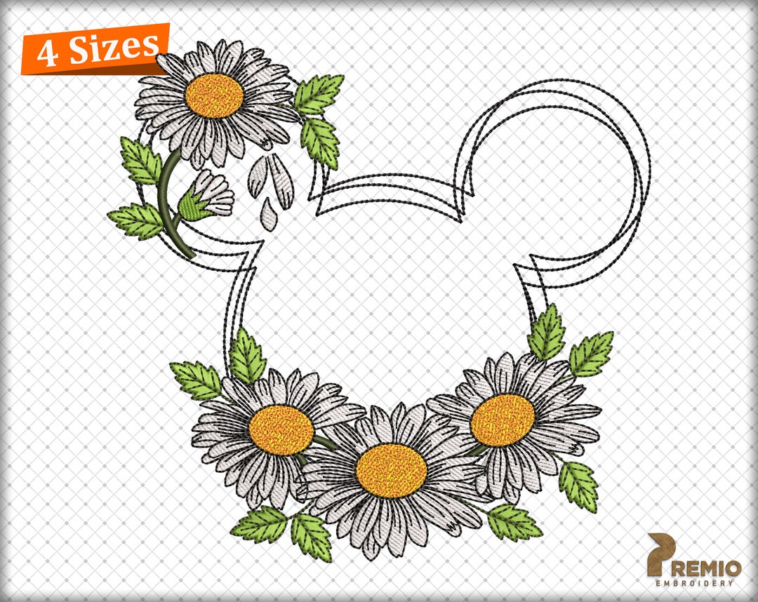 Spring Flowers Machine Embroidery Design, Daisy Flowers Embroidery ...
