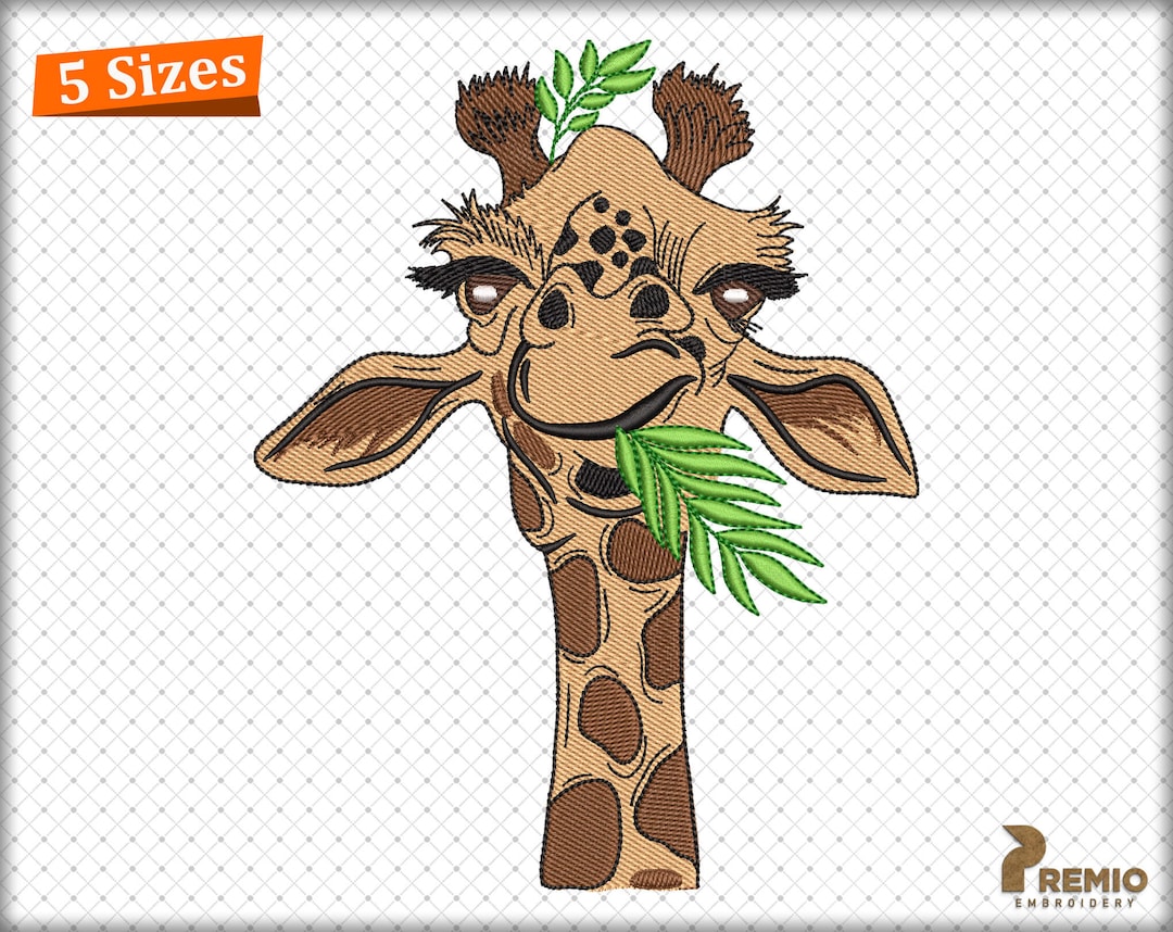 Giraffe Embroidery Designs, Embroidery Design for Giraffe, Wildlife ...