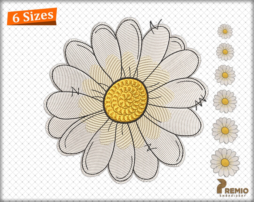 Daisy Embroidery Design, Daisy Flower Embroidery Design, Daisy Flower ...