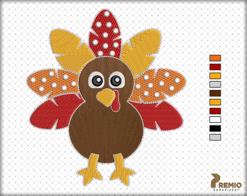 Thanksgiving Embroidery Designs Turkey Embroidery Designs - Etsy