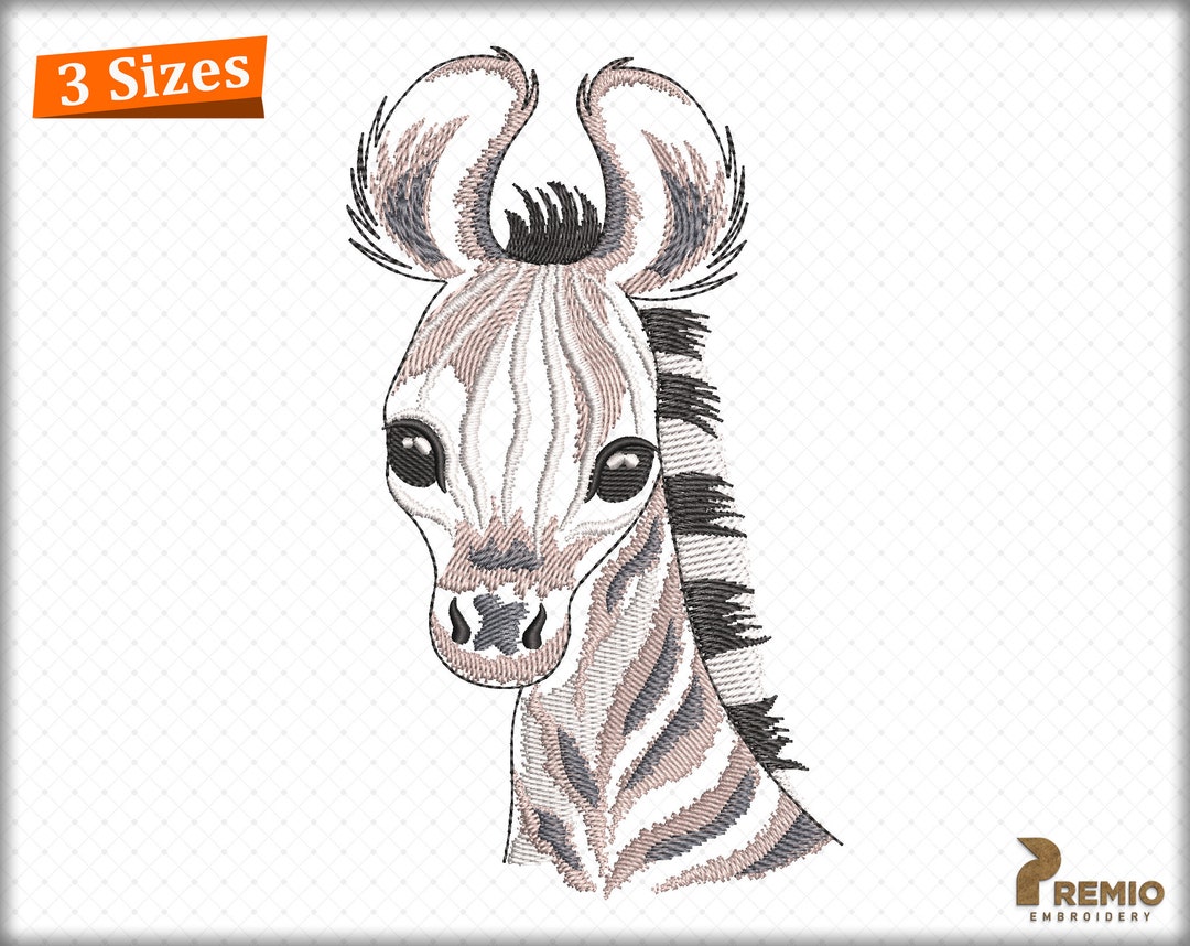 Zebra Machine Embroidery Design, Nursery Animal Embroidery Design ...