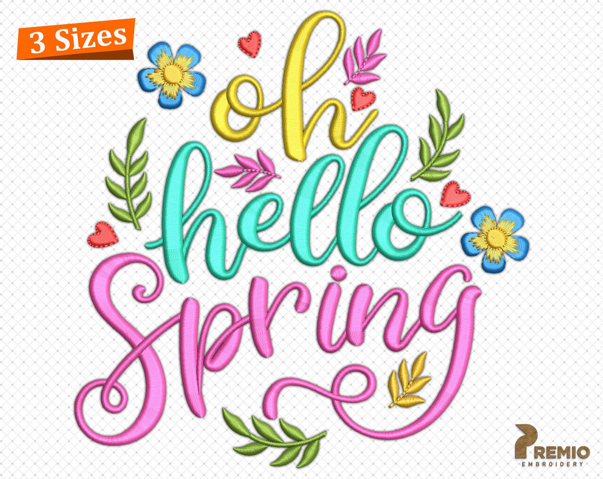 Hello Spring Embroidery Design Hello Spring Machine | Etsy