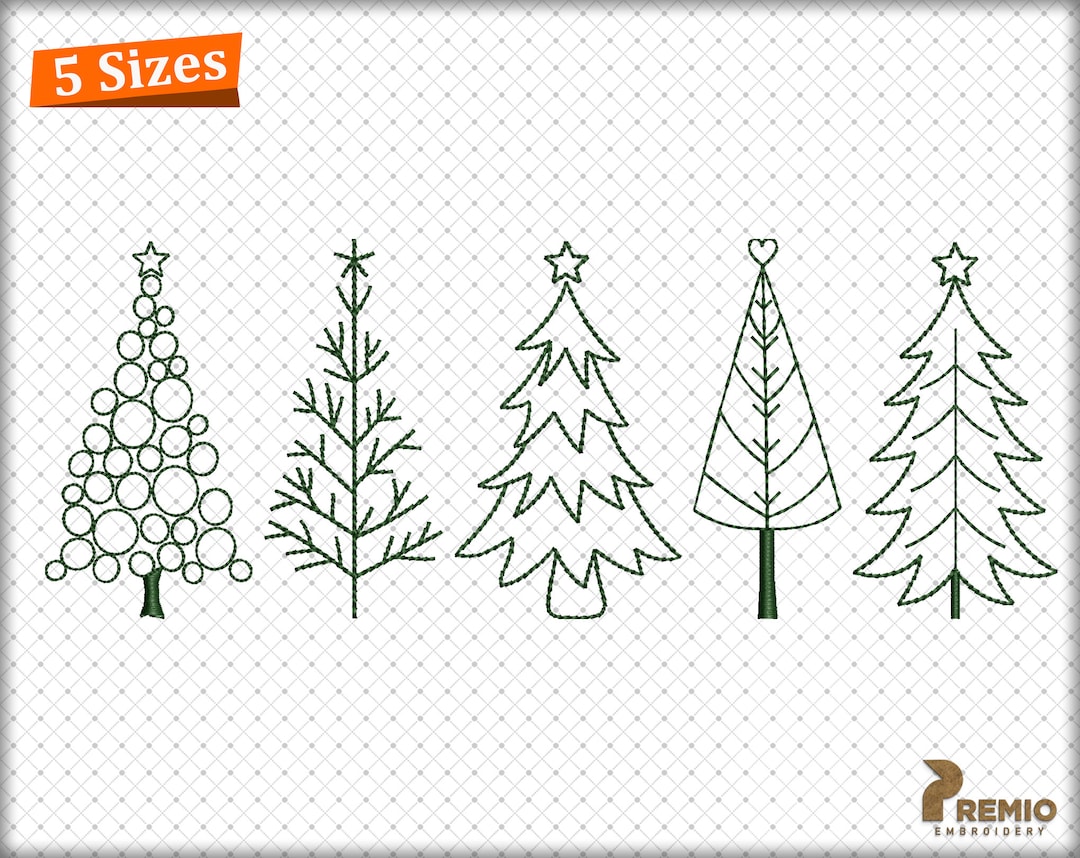 Christmas Trees Embroidery Designs, Christmas Machine Embroidery Design ...