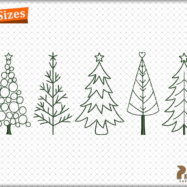 Christmas Tree's Embroidery Designs - Etsy
