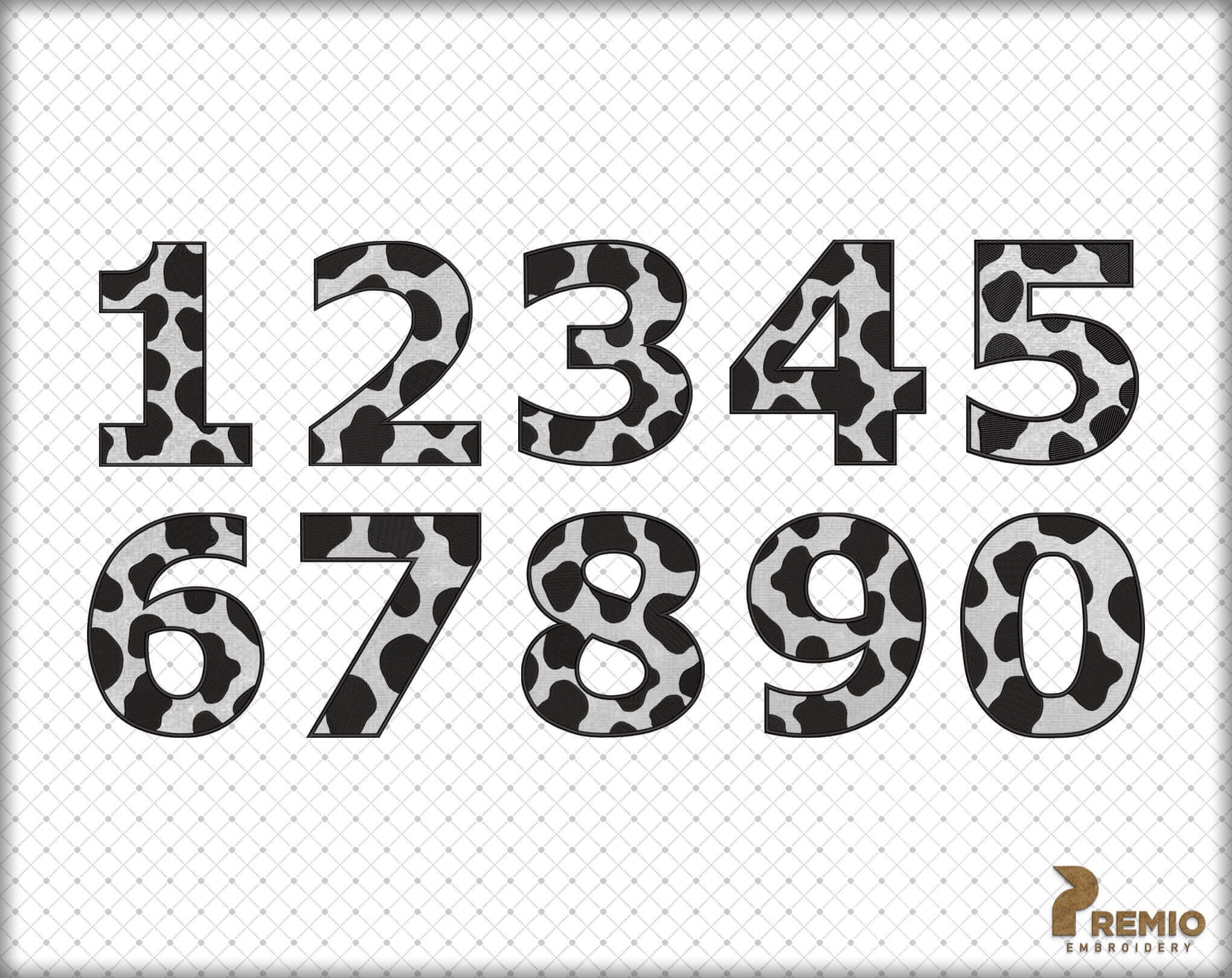 Cow Print Embroidery Cute Cow Face & Number Applique Machine - Etsy