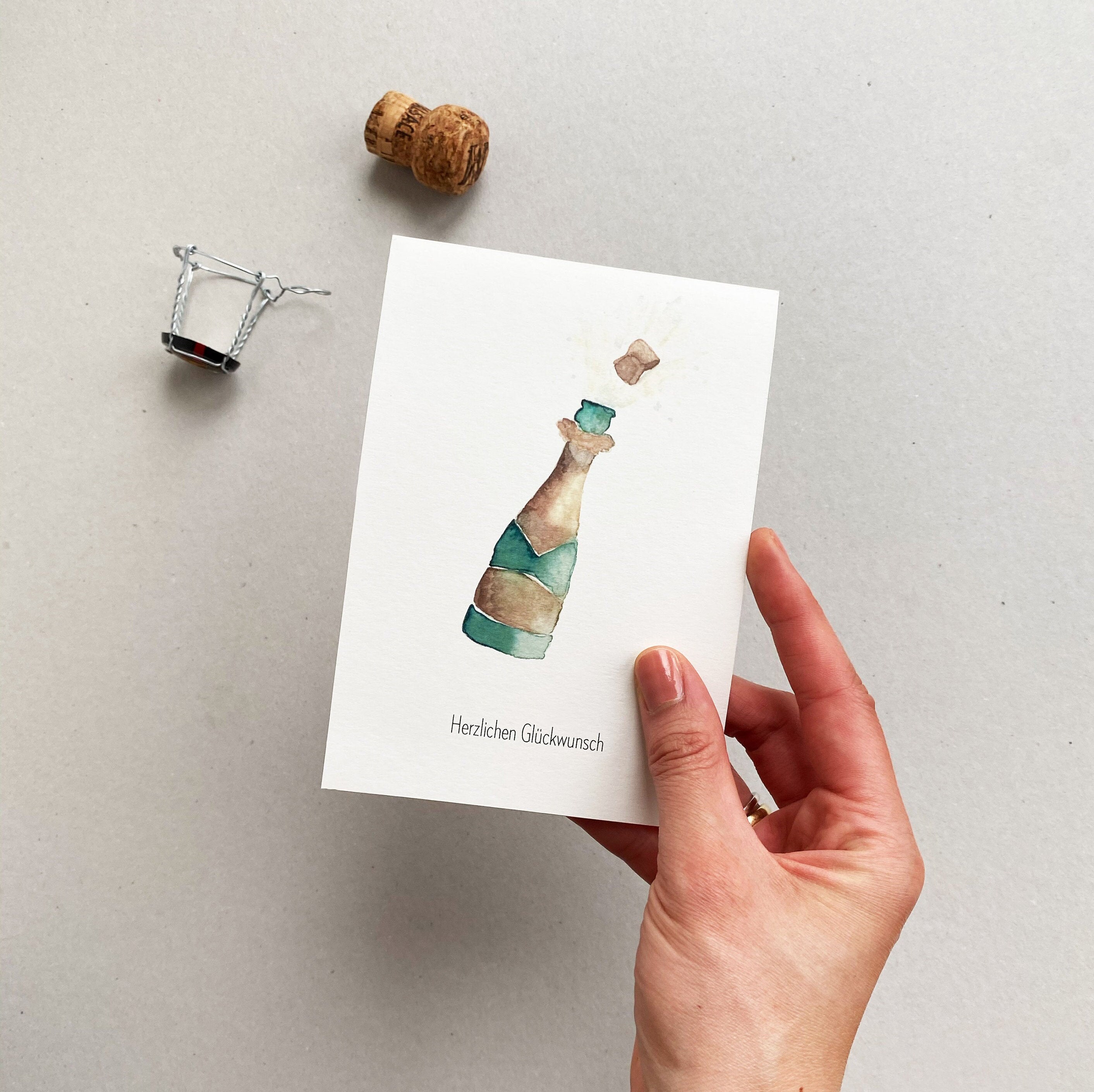 Postkarte Herzlichen Glückwunsch | Etsy