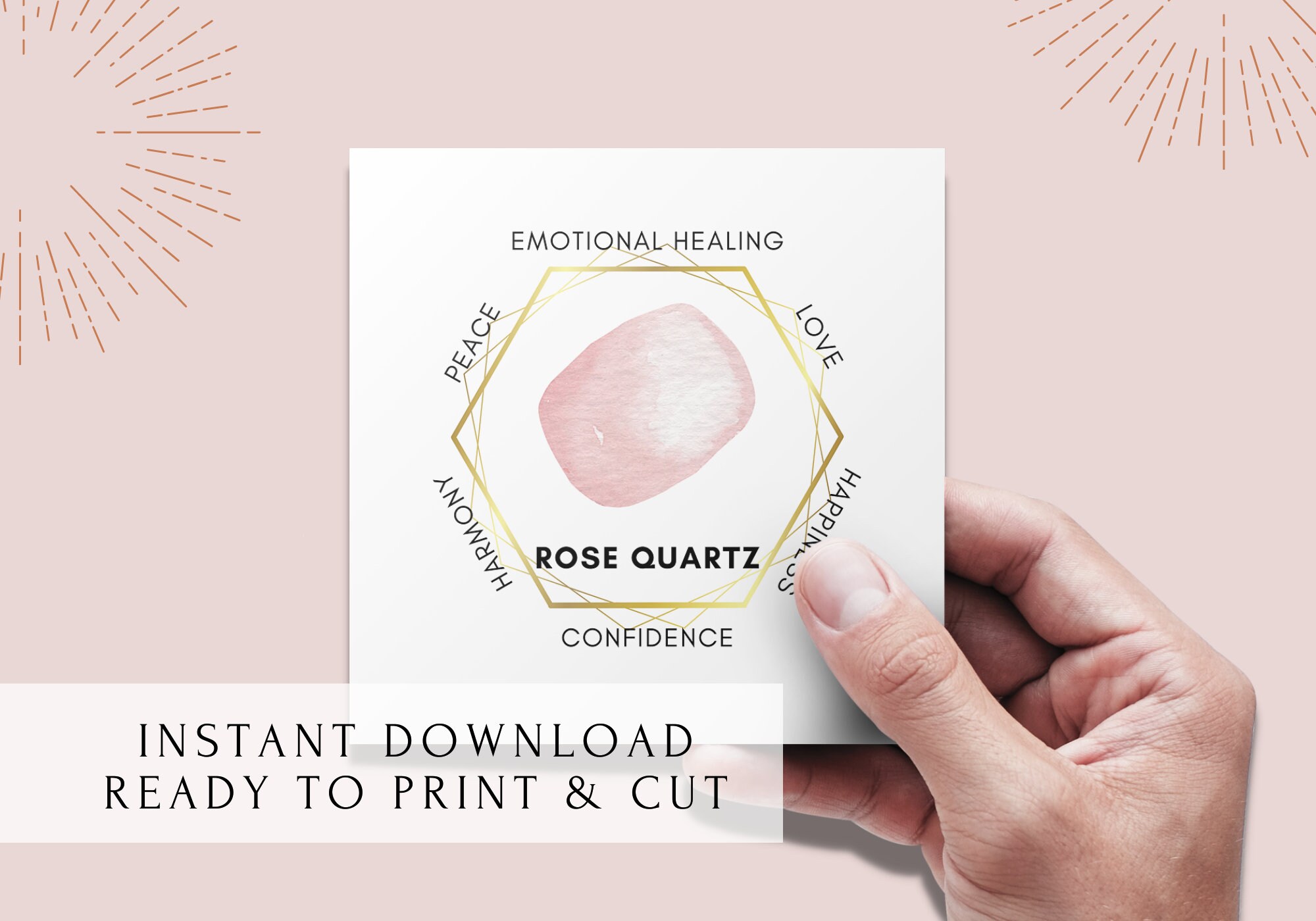 Set of 30 Printable Crystal Meaning Cards. Printable Labels for ...